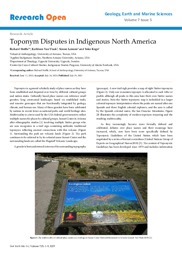 (PDF) Toponym Disputes in Indigenous North America