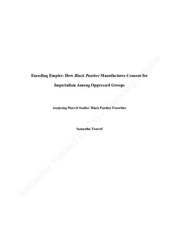 (PDF) Encoding Empire: How Black Panther Manufactures Consent for ...