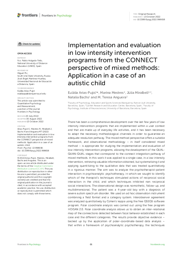 (PDF) Implementation and evaluation in low intensity intervention ...