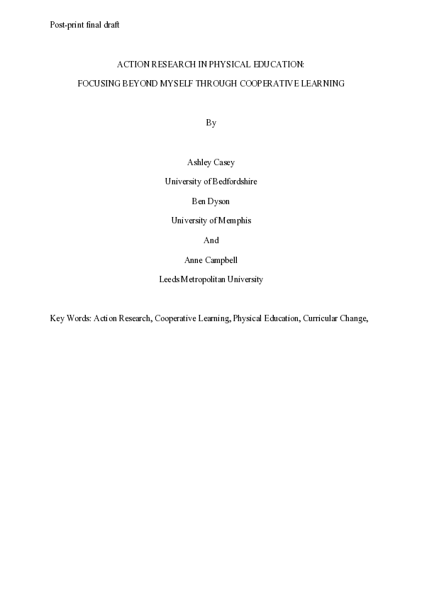 (PDF) The implementation of models-based practice in physical education ...