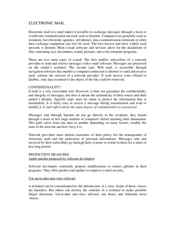 (PDF) Electronic mail