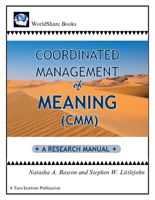 (PDF) Coordinated Management of Meaning (CMM): A Research Manual