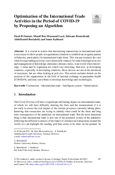 (PDF) Optimization of the International Trade Activities in the Period ...