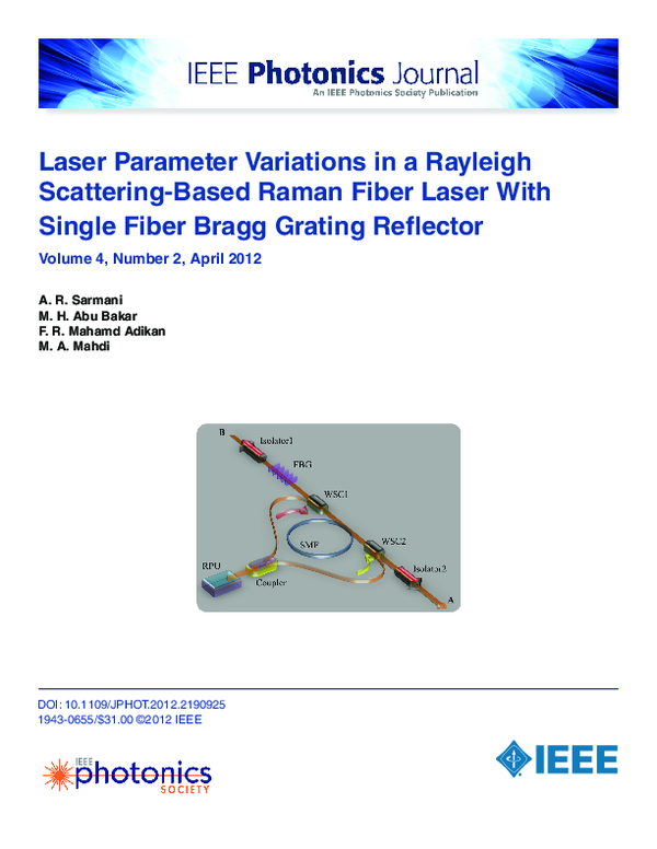 (PDF) Laser Parameter Variations in a Rayleigh Scattering-Based Raman Fiber Laser With Single ...
