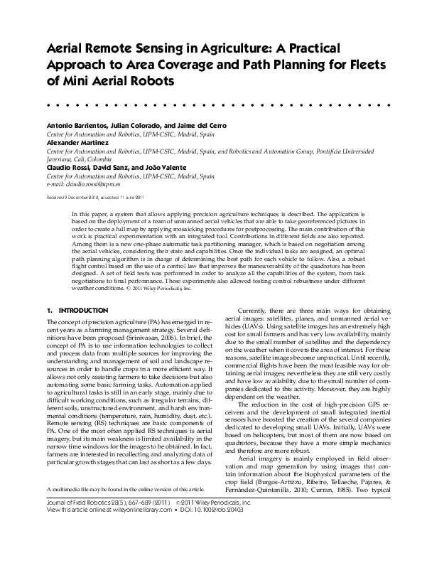 (PDF) Aerial remote sensing in agriculture: A practical approach to ...