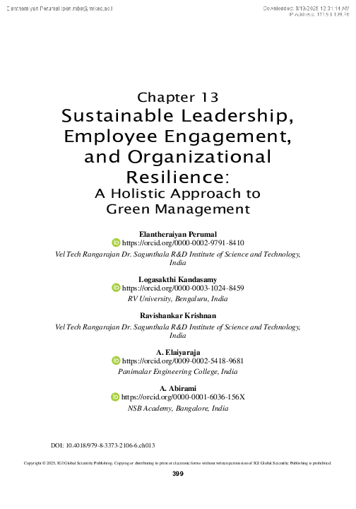 (PDF) Sustainable Leadership, Employee Engagement, and Organizational ...