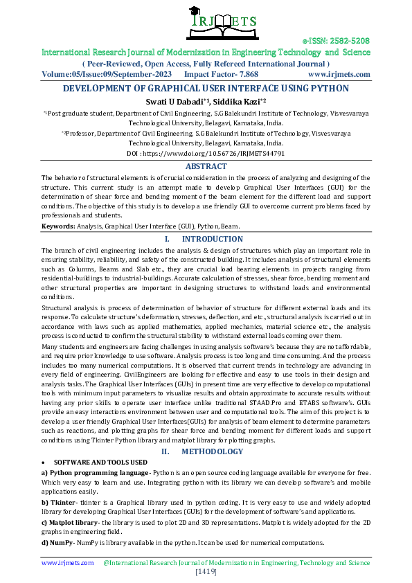 (PDF) Development of Graphical User Interface Using Python