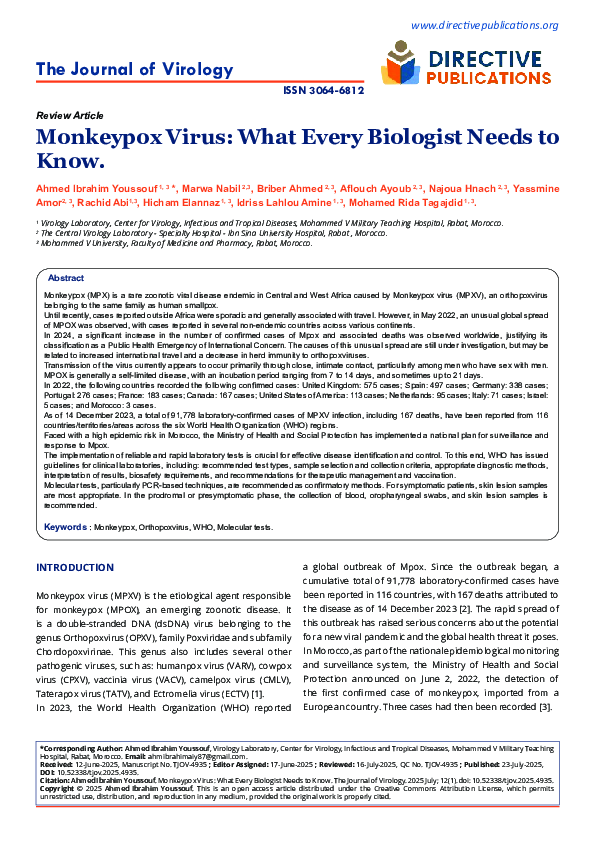 (PDF) Monkeypox Virus: What Every Biologist Needs to Know