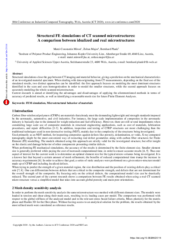 (PDF) Structural FE simulations of CT scanned microstructures: A ...