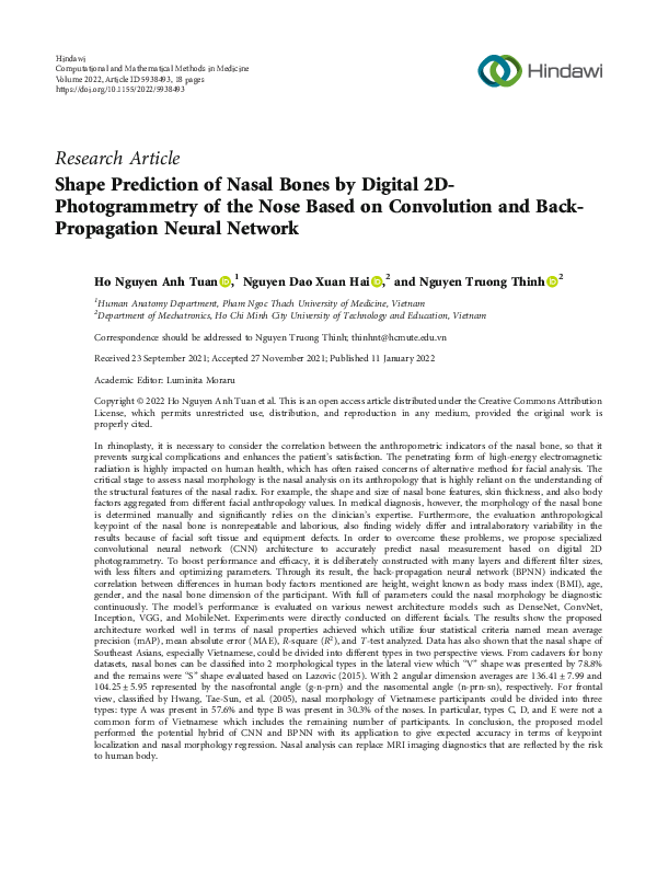 (PDF) Shape Prediction of Nasal Bones by Digital 2D-Photogrammetry of ...
