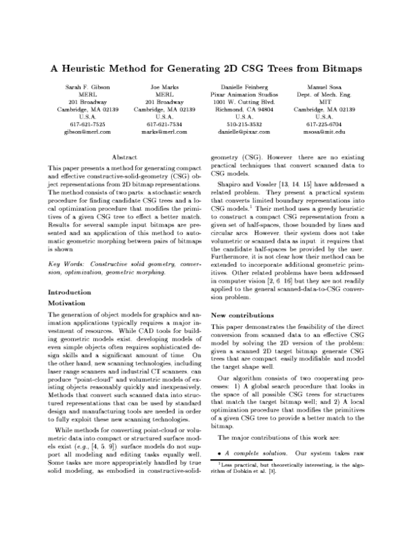 (PDF) A heuristic method for generating 2D CSG trees from bitmaps