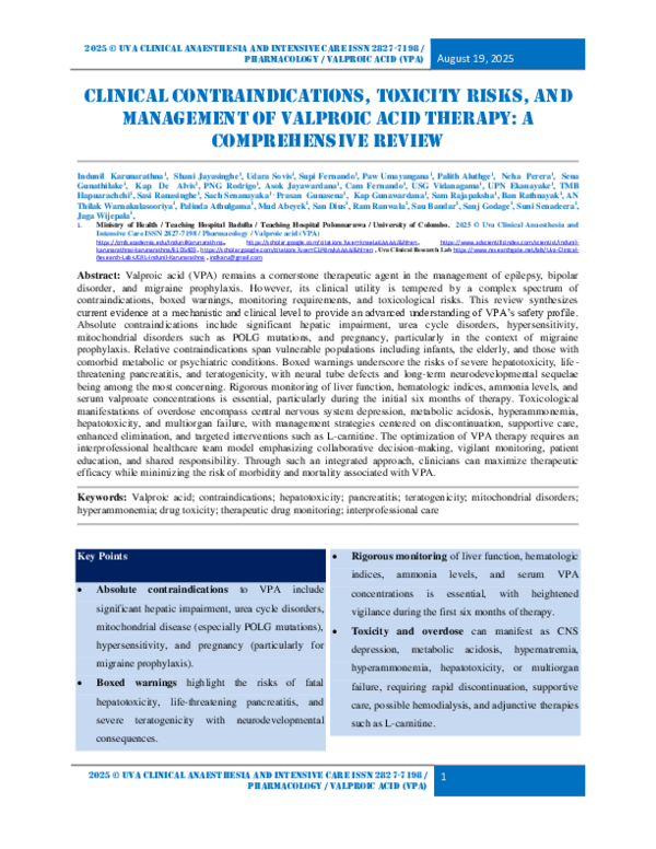 (PDF) Clinical Contraindications Toxicity Risks and Management of ...