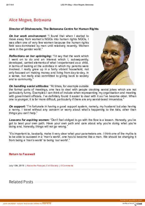 (PDF) Alice Mogwe, Botswana