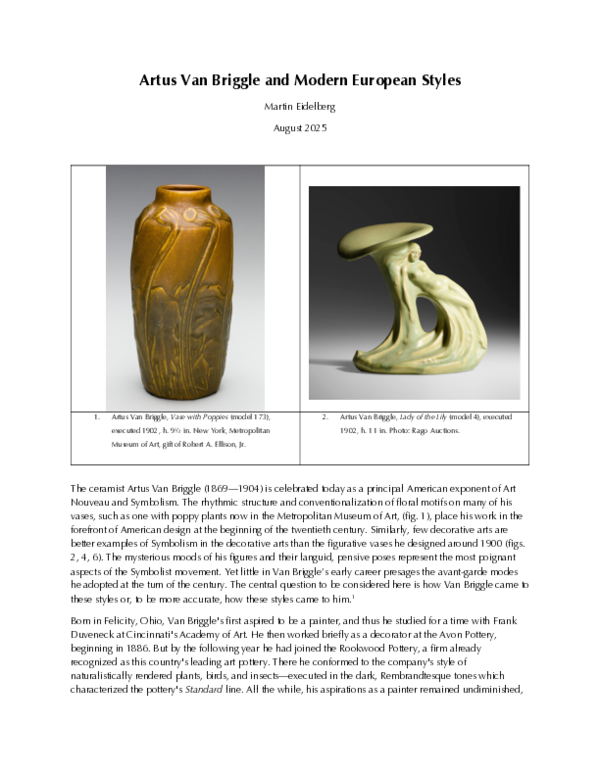 (PDF) Artus Van Briggle and Modern European Styles