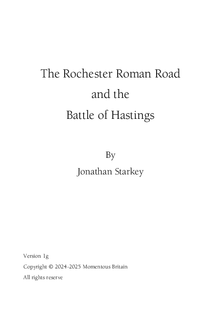 (PDF) The Rochester Roman Road and the Battle of Hastings