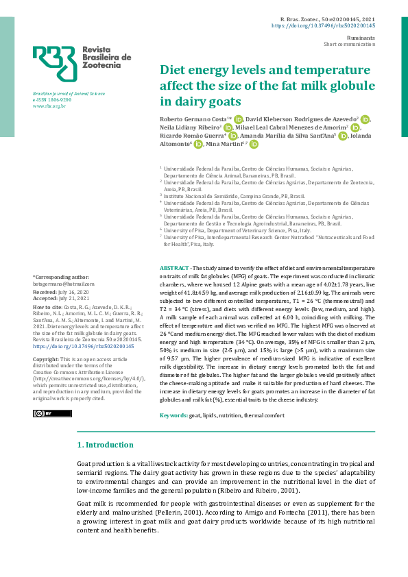 (PDF) Diet energy levels and temperature affect the size of the fat ...