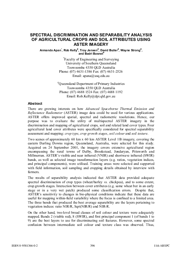 (PDF) Spectral discrimination and separability analysis of agricultural crops and soil ...