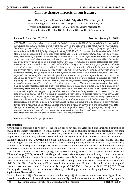 (PDF) Climate change impacts on agriculture