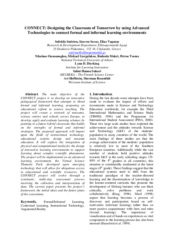 (PDF) Connect: Designing the Classroom of Tomorrow by Using Advanced ...