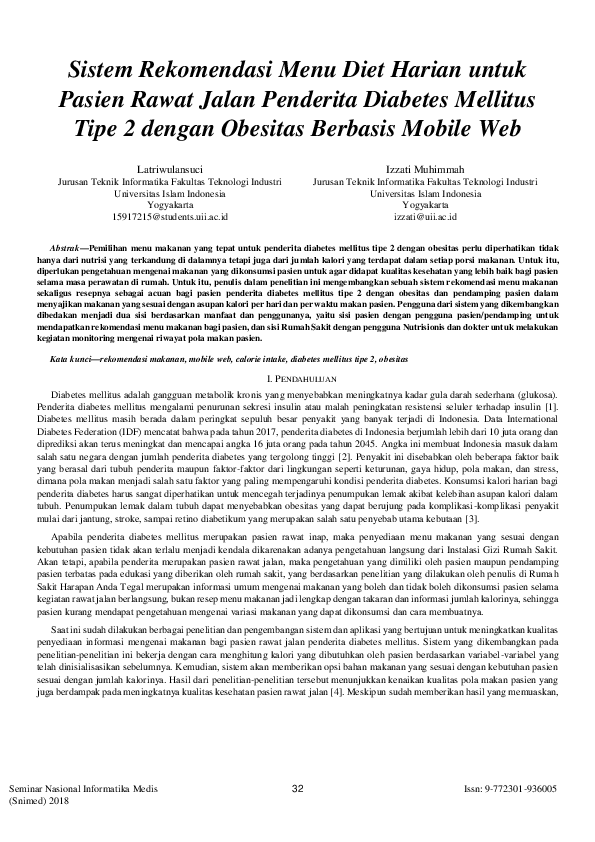 (PDF) Sistem Rekomendasi Menu Diet Harian untuk Pasien Rawat Jalan ...