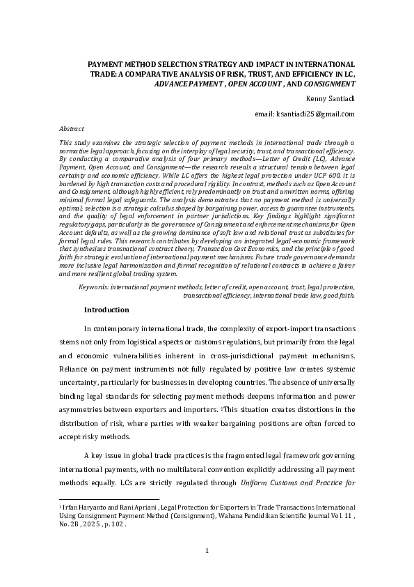 (PDF) PAYMENT METHOD SELECTION STRATEGY AND IMPACT IN INTERNATIONAL ...