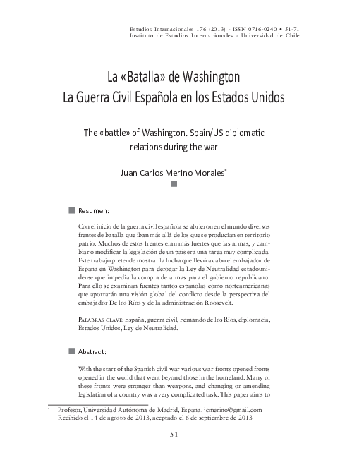 (PDF) La «batalla» de Washington: la guerra civil española en los ...