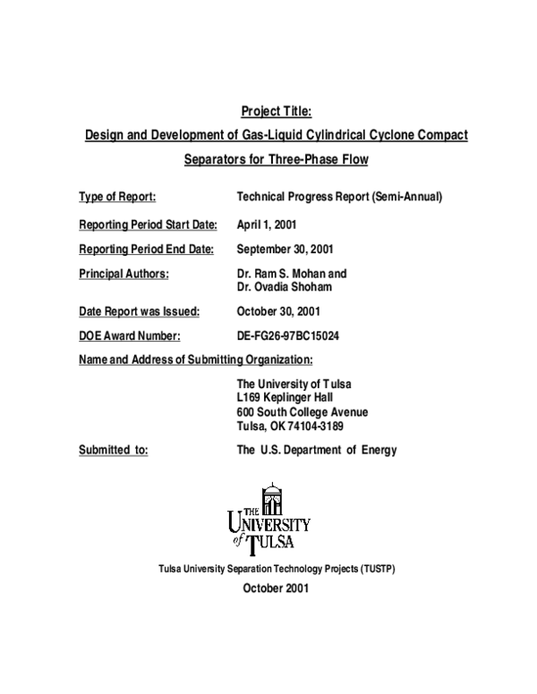 (PDF) Design and Development of Gas-Liquid Cylindrical Cyclone Compact ...