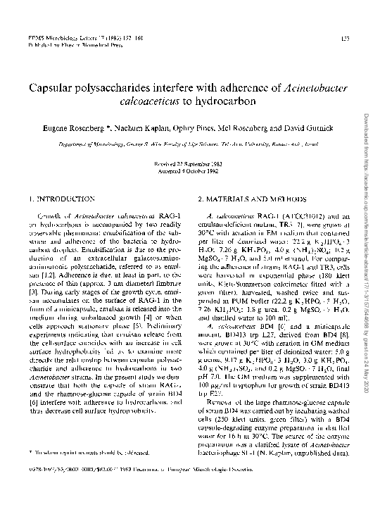 (PDF) Capsular polysaccharides interfere with adherence of ...