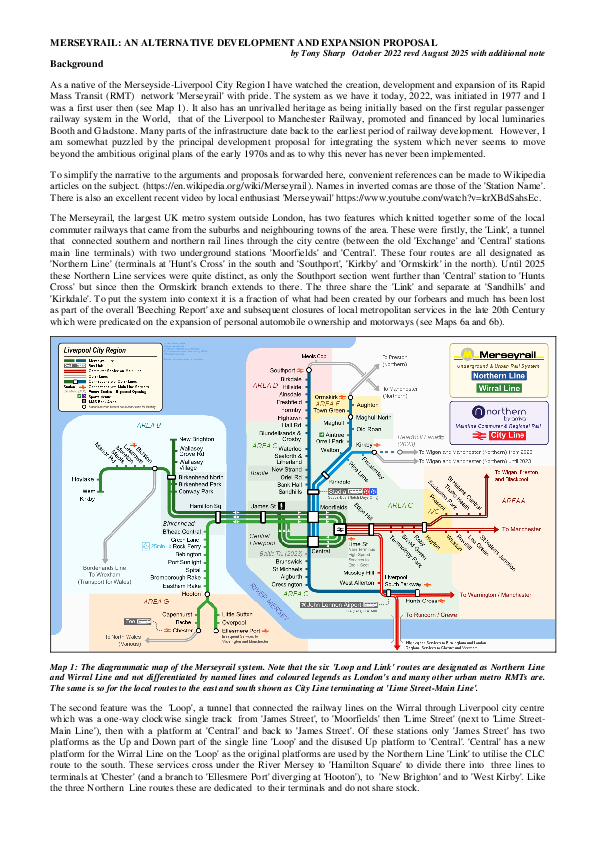 (PDF) MERSEYRAIL: AN ALTERNATIVE DEVELOPMENT AND EXPANSION PROPOSAL