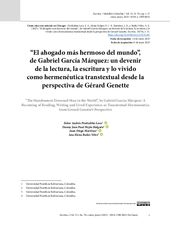 (PDF) “El ahogado más hermoso del mundo”, de Gabriel García Márquez: un ...