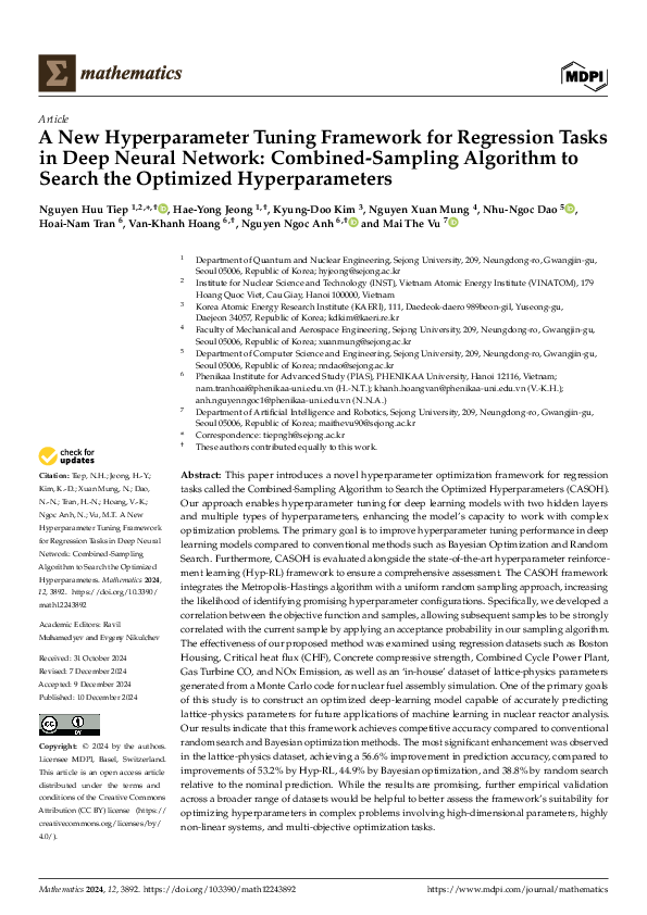 (PDF) A New Hyperparameter Tuning Framework for Regression Tasks in Deep Neural Network ...