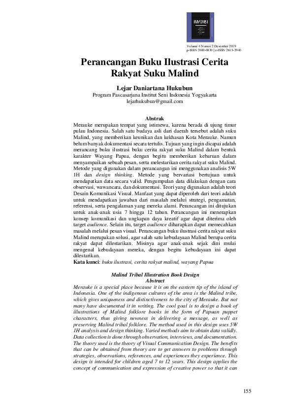 (PDF) Perancangan Buku Ilustrasi Cerita Rakyat Suku Malind (Malind ...