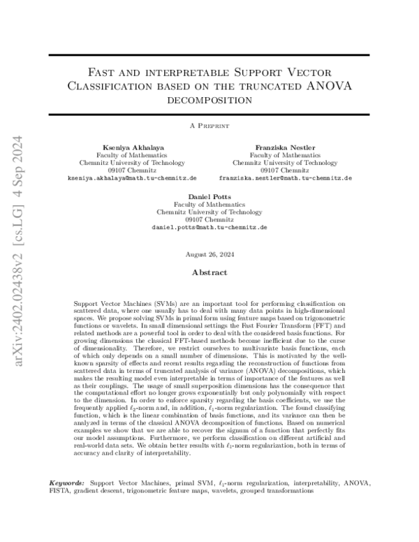 (PDF) Fast and interpretable Support Vector Classification based on the truncated ANOVA ...