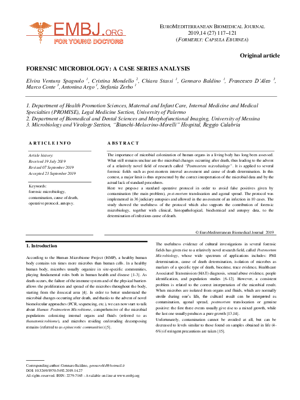 (PDF) Forensic Microbiology: A Case Series Analysis