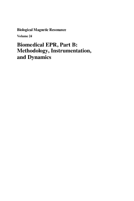 (PDF) Biomedical EPR, Part B: Methodology, Instrumentation, and Dynamics