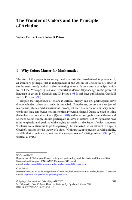(PDF) The Wonder of Colors and the Principle of Ariadne