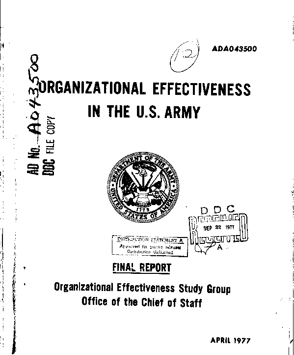 (PDF) Organizational Effectiveness in the US Army