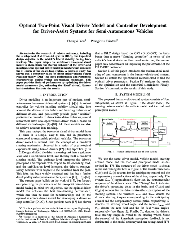(PDF) Optimal two-point visual driver model and controller development ...
