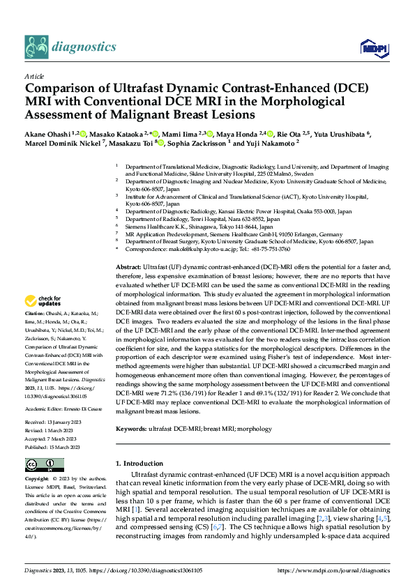 (PDF) Comparison of Ultrafast Dynamic Contrast-Enhanced (DCE) MRI with ...