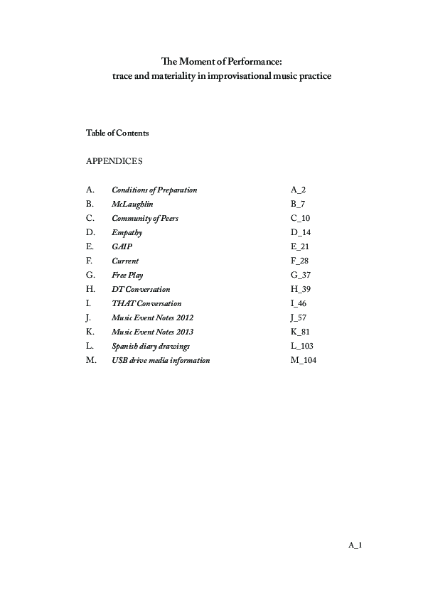 (PDF) The moment of performance: trace and materiality in improvisational music practice