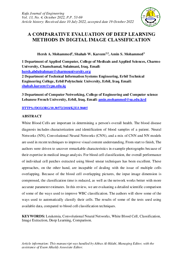 (PDF) A Comparative Evaluation of Deep Learning Methods in Digital Image Classification