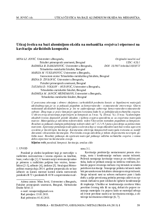 (PDF) Effect of alumina based particles on mechanical properties and ...