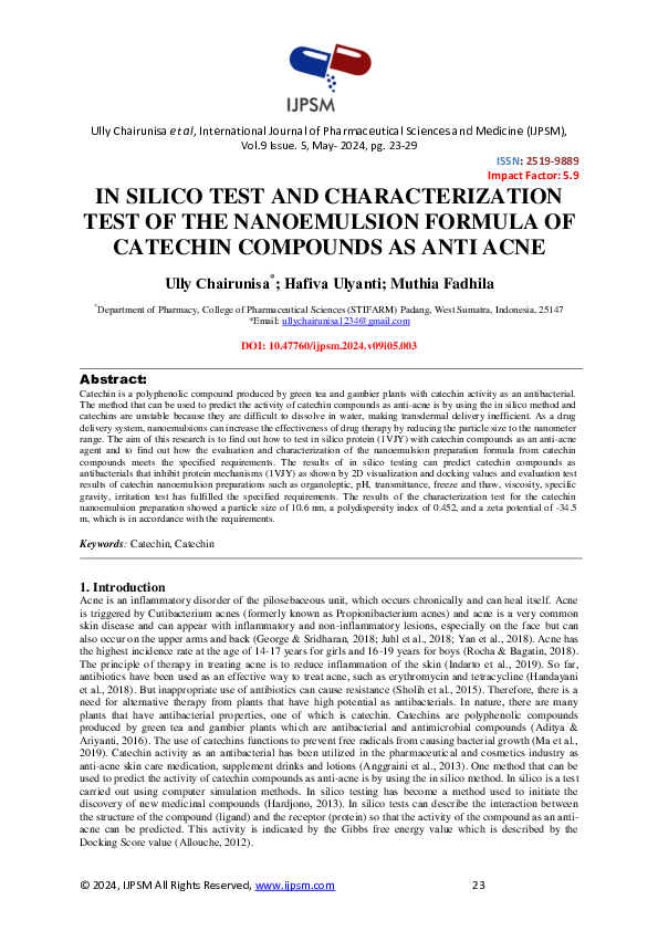 (PDF) In Silico Test and Characterization Test of the Nanoemulsion ...