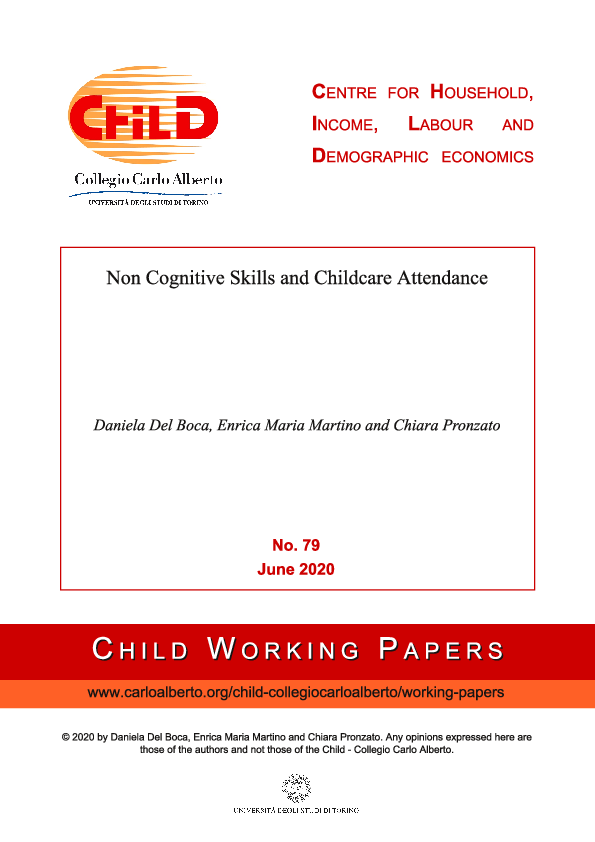 (PDF) Non cognitive skills and childcare attendance
