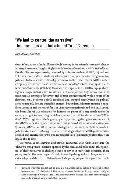 (PDF) “We had to control the narrative”