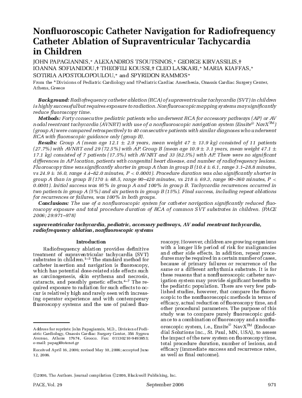 (PDF) Nonfluoroscopic Catheter Navigation for Radiofrequency Catheter ...