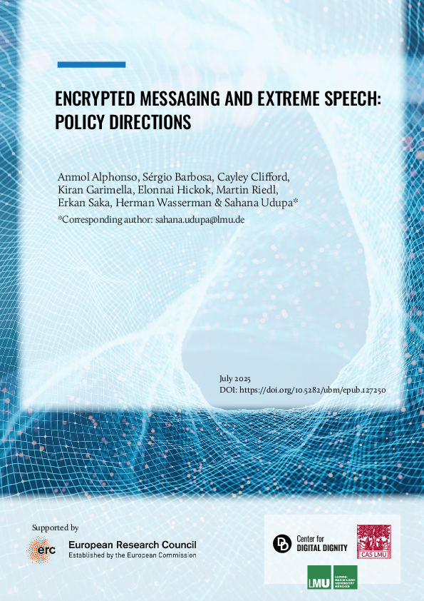 (PDF) ENCRYPTED MESSAGING AND EXTREME SPEECH: POLICY DIRECTIONS