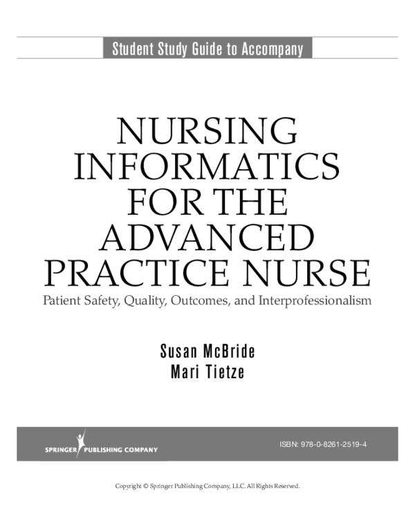 (PDF) Nursing Informatics for the Advanced Practice Nurse