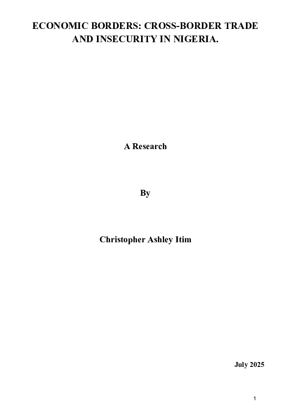 (PDF) ECONOMIC BORDERS: CROSS-BORDER TRADE AND INSECURITY IN NIGERIA