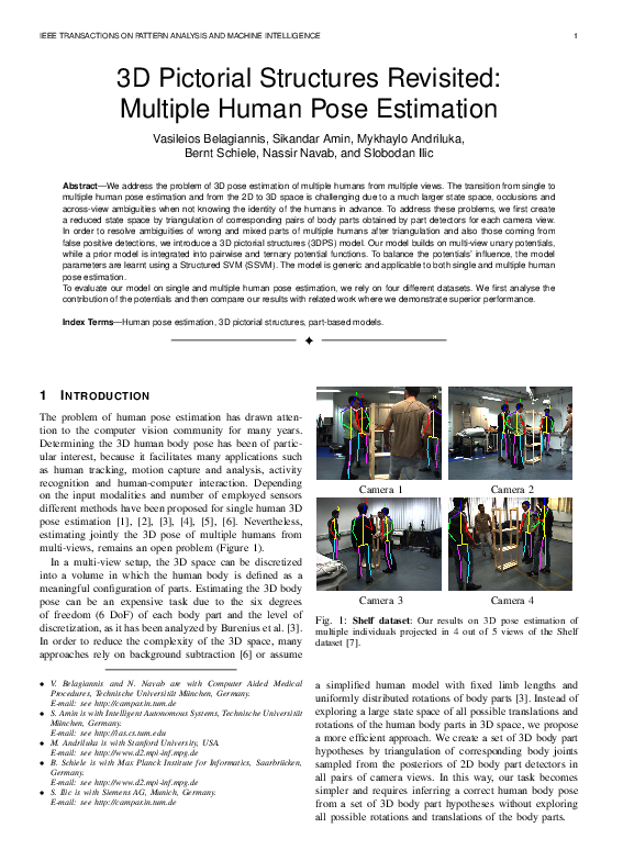 (PDF) Pictorial Structures Revisited : Multiple Human Pose Estimation